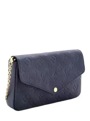 LOUIS VUITTON Felicie Pochette Monogram Empreinte Leather - Blue