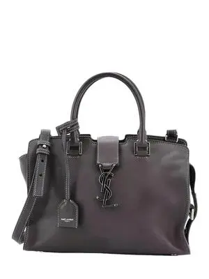 Saint Laurent Monogram Cabas Baby Satchel - Grey