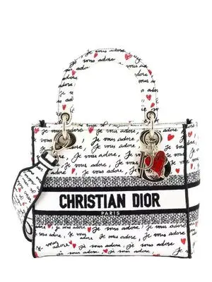 Dior Lady D-Lite Embroidered Canvas Satchel Multicolour