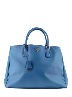 Prada Lux Saffiano Leather Large Tote Bag - Blue