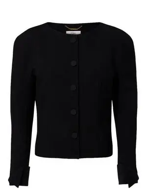 Chloé Virgin Wool Crepe Cardigan - Black