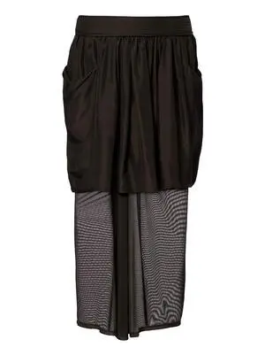 LEMAIRE Draped Silk Midi Skirt - Brown