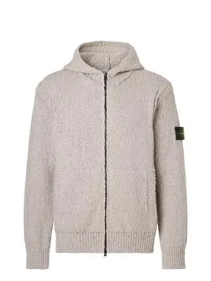 Stone Island Compass Cotton Zip-up Hoodie - Grey