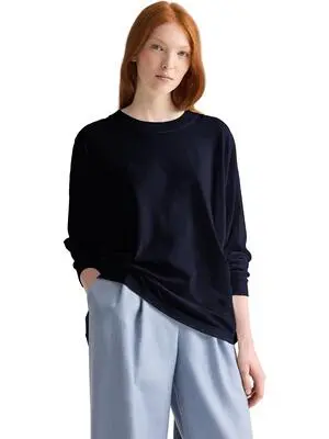TWP Supima Cotton Long-sleeve T-shirt - Midnight
