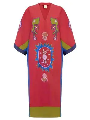 PAULA Floral Print Dress - Red