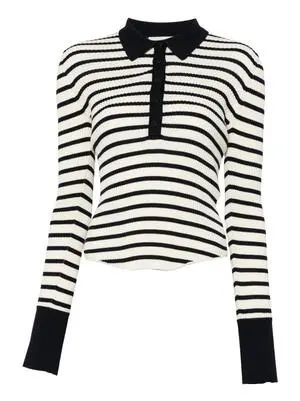 SEMICOUTURE Aida Striped Polo Shirt