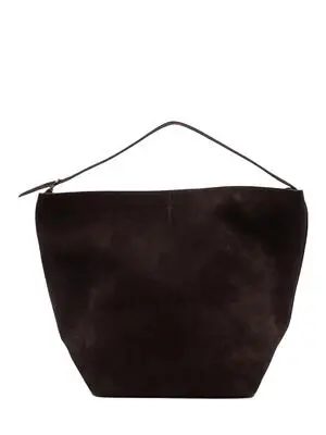 TOTEME Belted Suede Leather Tote - Brown