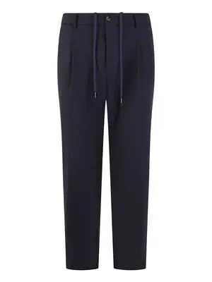 BE ABLE Pleated Drawstring Trousers Blue