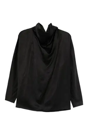 TOTEME Long-sleeved Draped Blouse - Black