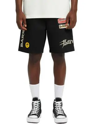 BARROW Printed Technical Fabric Sport Shorts - Black