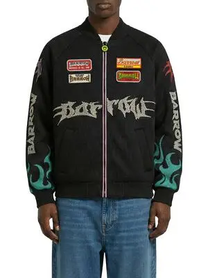 BARROW Printed Mesh Bomber Jacket - Black