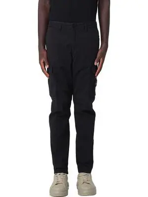 Stone Island Slim Fit Organic Cotton Cargo Trousers With Compass Logo Patch - Black