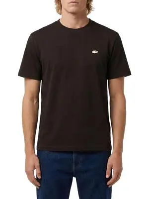 Lacoste Cotton T-shirt With Logo Print - Brown