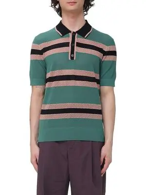 Dries Van Noten Striped Viscose Polo Shirt - Green