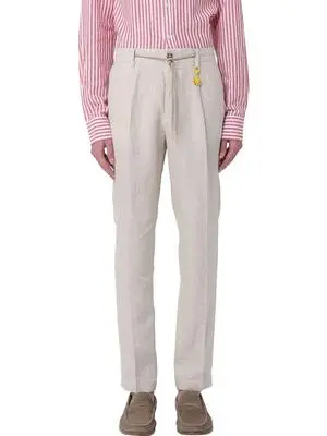 MANUEL RITZ Manuel Ritz Tailored Trousers With Drawstring Detail Beige
