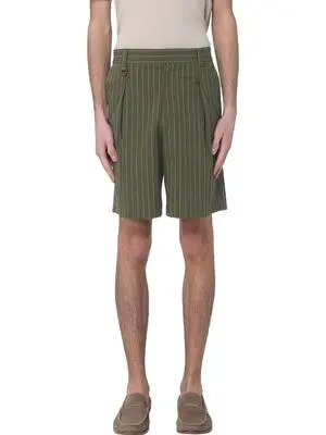 PAOLO PECORA Striped Stretch Cotton Shorts - Green