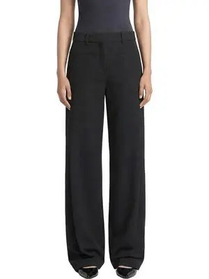 COURREGES Wide-leg Crepe Trousers - Black