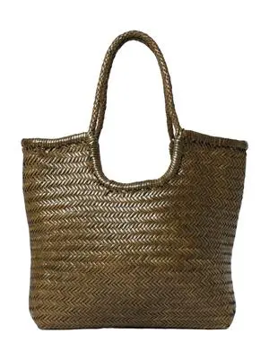 Dragon Diffusion Ns Diagonal Triple Jump Woven Leather Bag - Kaki