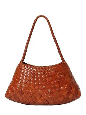 Dragon Diffusion Dragon Diffusion Rosanna Woven Leather Shoulder Bag Burnt