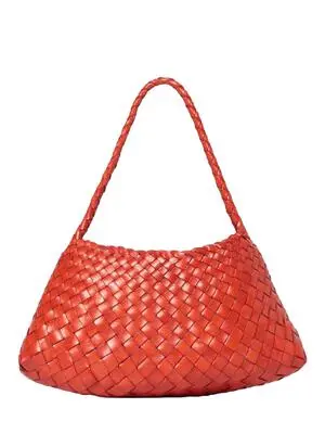 Dragon Diffusion Dragon Diffusion Rosanna Woven Leather Shoulder Bag Orange