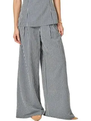 English Factory Striped Wide Leg Pants - Blue Multi Combo