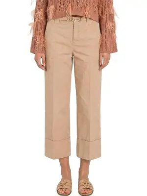 TWINSET Cropped Cotton Pants - Rope