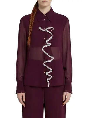Alberta Ferretti Ruffled Shirt - Violet