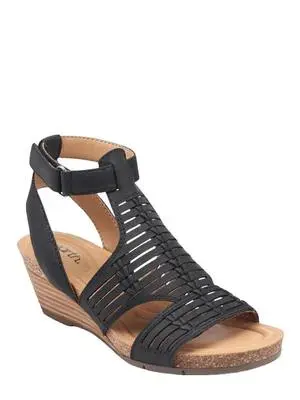 Earth Helodie Wedge Sandal Black