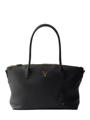 Prada Leather Tote Bag - Black