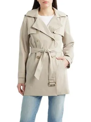 Michael Kors Water Resistant Short Trench Coat - Dune