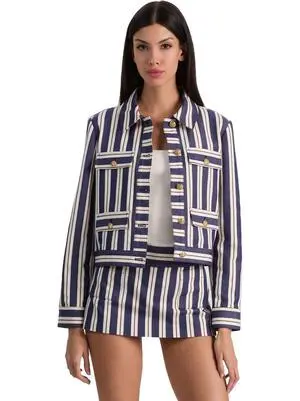 Alice + Olivia Alex Cropped Jacket - Stripe