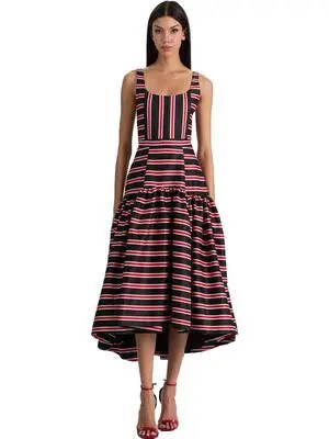 Alice + Olivia Diana Structured Midi Dress - Stripe