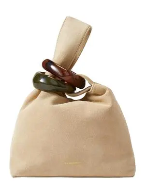 Veronica Beard Suede Top Handle Bag - Stone Khaki