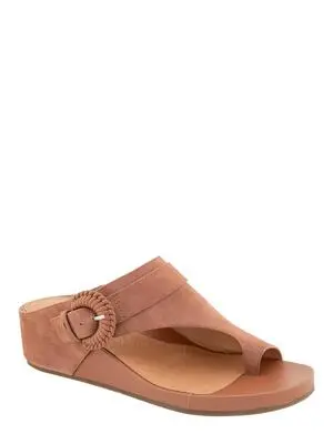 Gentle Souls Galina Toe Loop Wedge Sandal - Mocha Suede