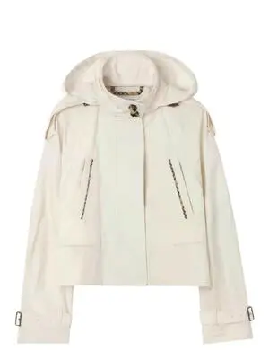 Burberry Cropped Lightweight Cotton Jacket - Neutrals