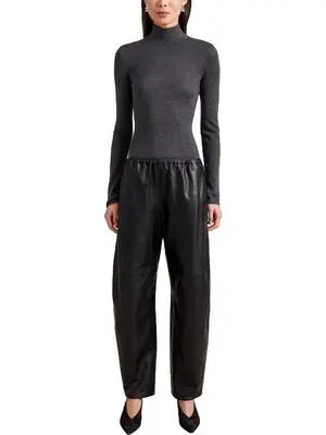 LA LIGNE Leather Barrel Colby Pant - Black