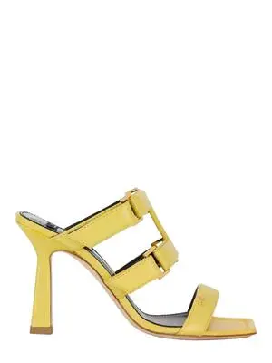 Elisabetta Franchi Strappy Leather Sandals With Buckle Detail - Yellow