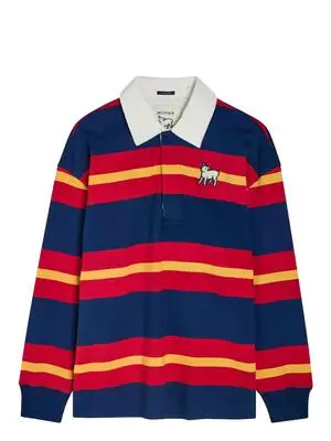 MOTHER Striped Polo Shirt - Blue