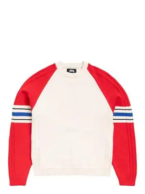 StÜssy Stripe Raglan Crew - Red