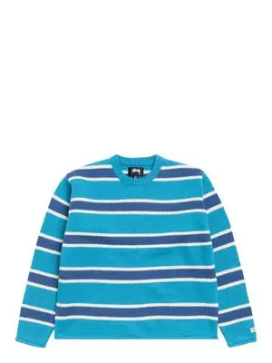 StÜssy Striped Wool Crewneck Sweater - Blue