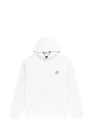 DALIX Ghost Relaxed Midweight Fleece Pullover Hoodie White