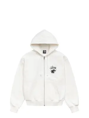 StÜssy Long Haul Zip Hoodie - White