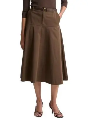 Vince Utility Flare Midi Skirt - Willow