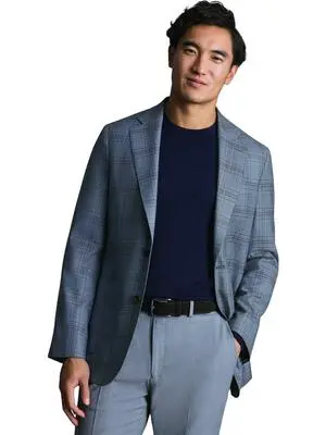 CHARLES TYRWHITT Italian Wool Jacket - Mid Blue