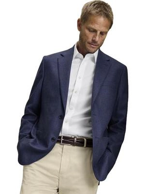 CHARLES TYRWHITT Wool-Silk Slim Fit Jacket Indigo Blue