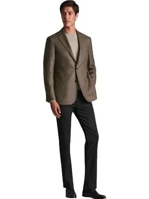CHARLES TYRWHITT Wool-Silk Slim Fit Jacket Mocha