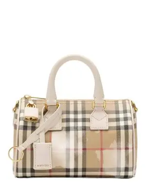 Burberry Mini Cotton Check Bowling Bag Neutral