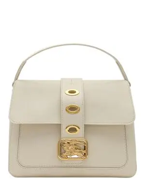 Burberry Small Leather Rider Bag Ivory