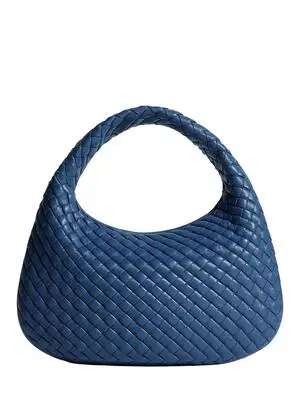 Bottega Veneta Small Intrecciato Leather Shoulder Bag - Blue
