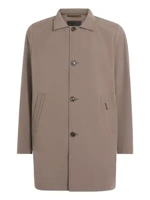 MOORER Water-Repellent Hektor-Kn Overcoat Brown